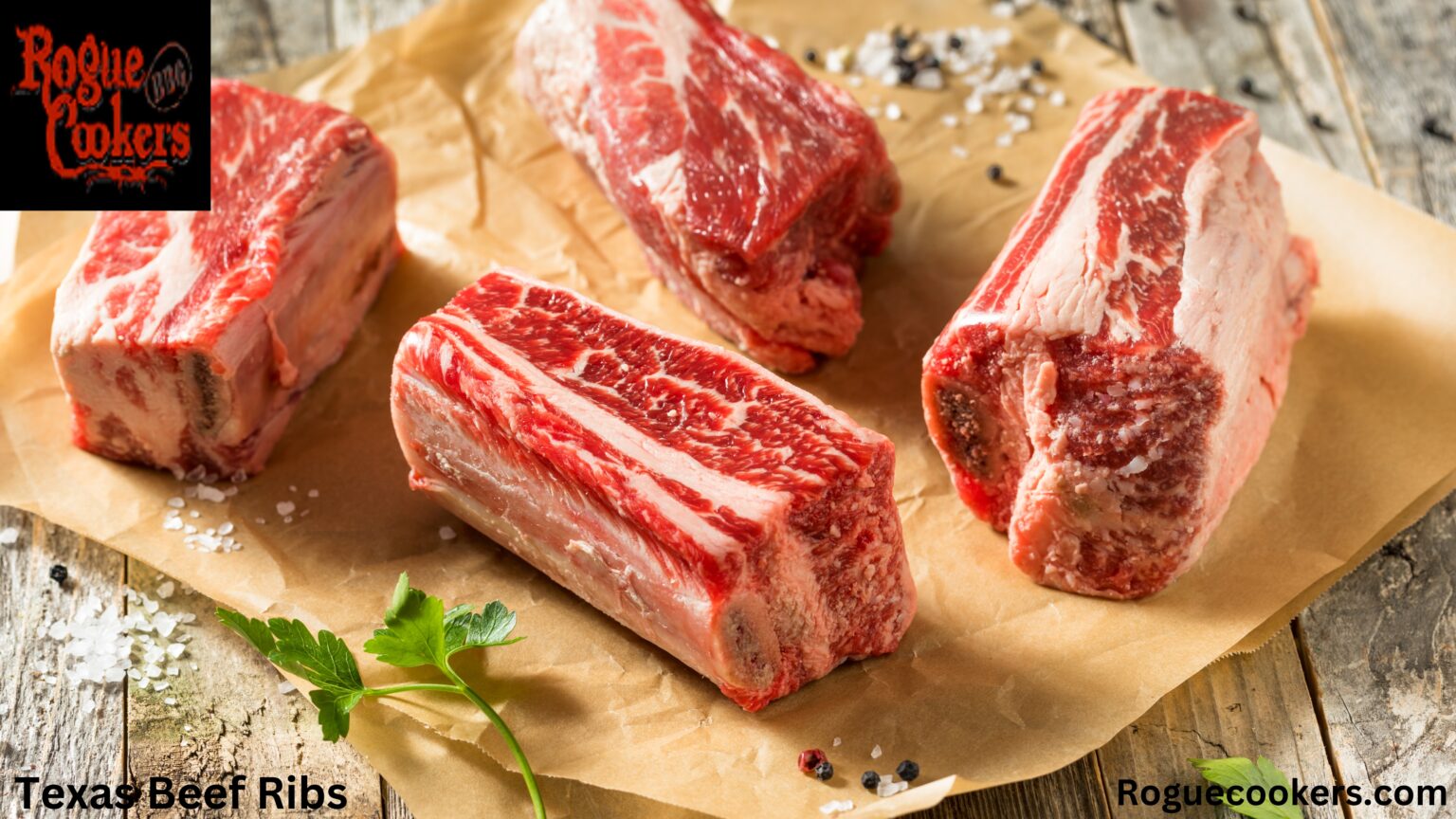 Season Texas Beef Ribs generously with salt and pepper